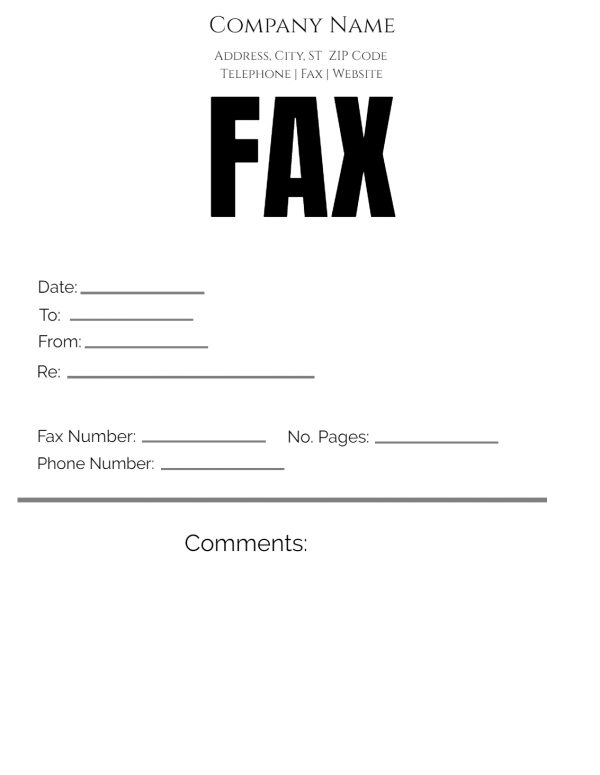 Free fax cover sheet | Customize online then print
